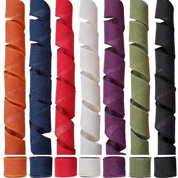 Quality 2.5 Inch Christmas Wired Burlap Ribbon Support OEM ODM for Holiday Decoration for sale