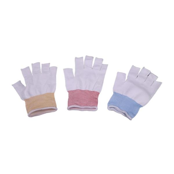 Quality Lint Free Seamless Knit Half Finger Cleanroom Glove Liners Thin And Comfortable for sale
