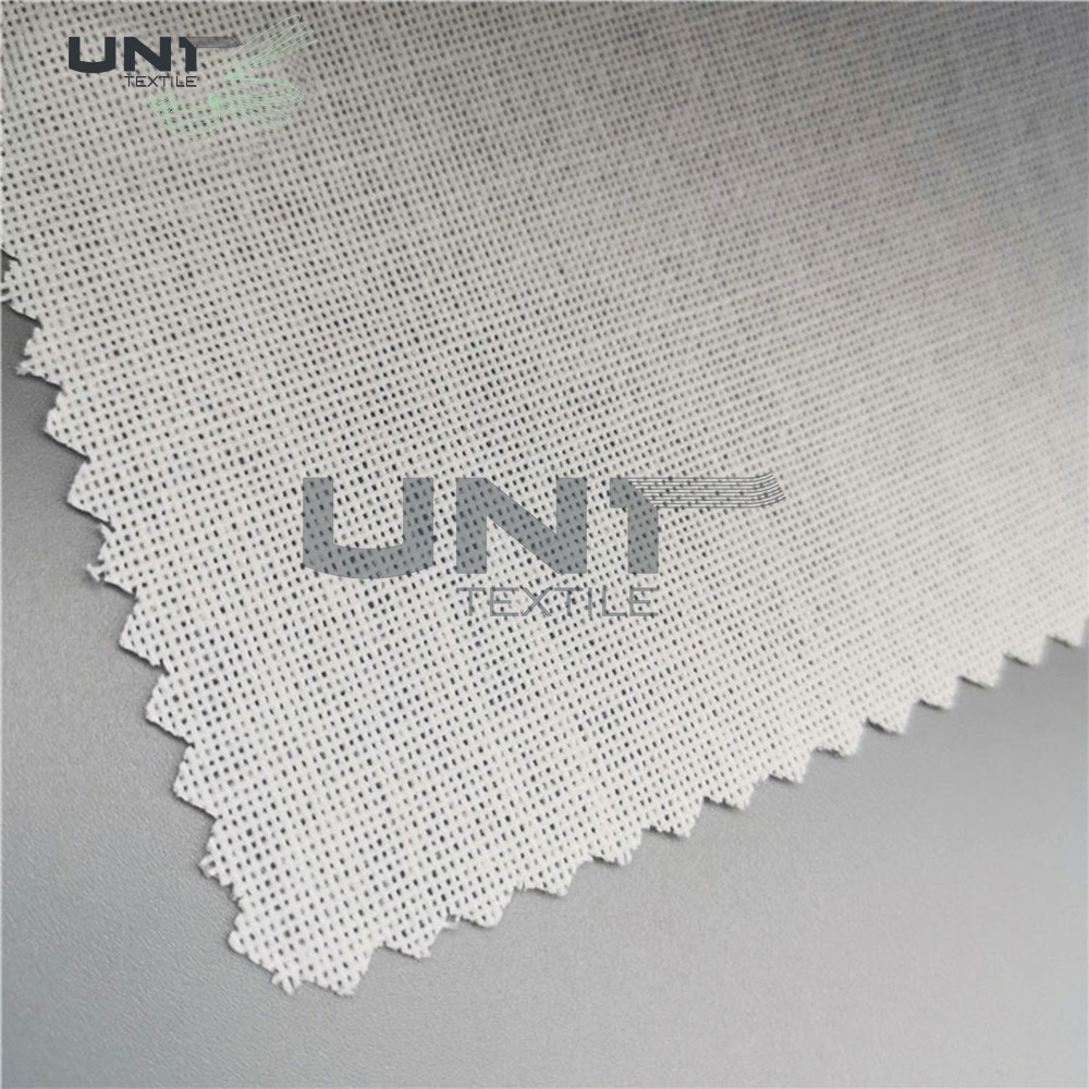 Quality Cap Resin Cotton Woven Fusible Interlining With PES LDPE Coating for sale