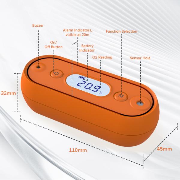 Quality IP67 Waterproof Oxygen Gas Detector Personal O2 Sensor for sale