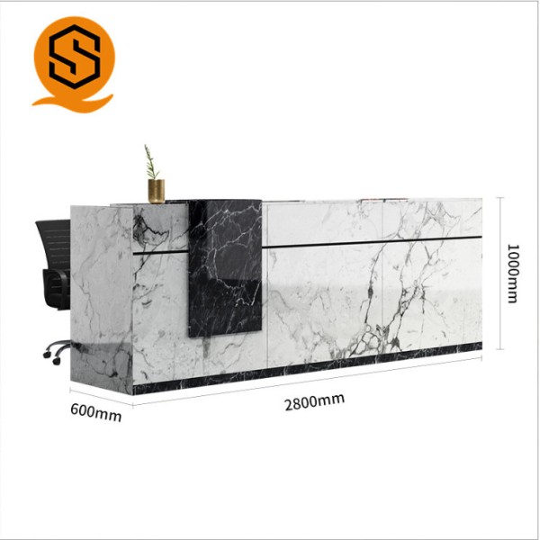 Quality Marble Solid Surface Hotel Reception Table Checkout Counter Beautiful Appearance for sale