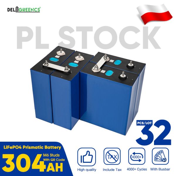 Quality EVE 304ah Grade A Prismatic Lifepo4 Lithium Battery Cell Poland EU Warehouse Stock Charge Cut-off Voltage 3.65V Free Shipping for sale