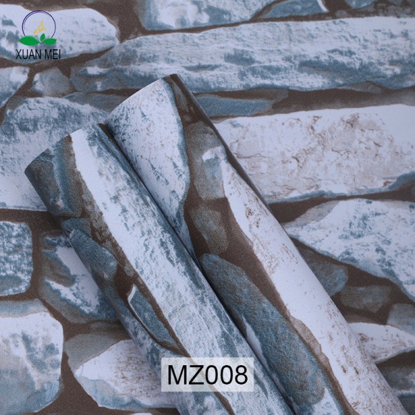 Quality 3D Brick PVC Self Adhesive Wallpaper Rolls for Stone Wall for sale