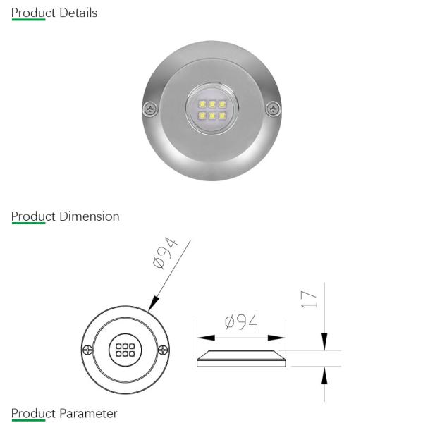 Quality 316L LED DC12V Stainless Steel Wifi Control Marine Searchlights for sale