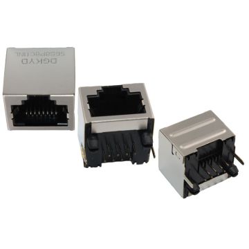 Quality 1x1 Right Angle 8p8c RJ45 shielded Connector without internal transformer for sale