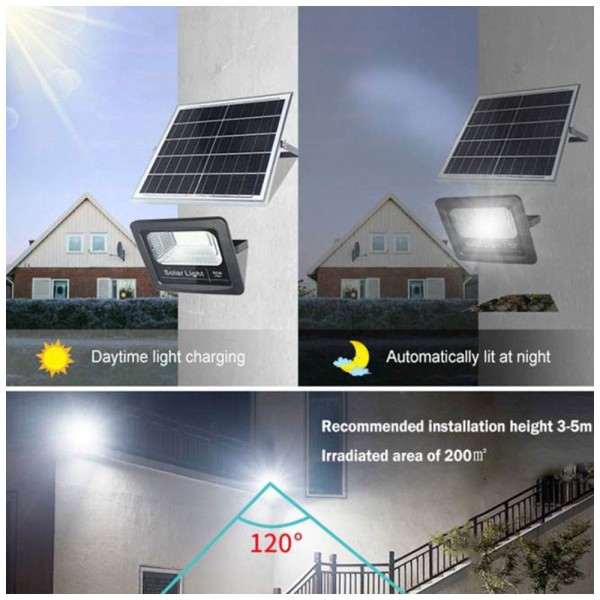 Quality 200W IP67 waterproof solar powered outside security lights led floodlight for sale
