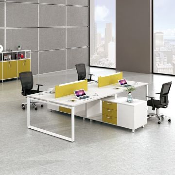 Quality 4 Staff Computer Workstation Table Cubicle Green With E1 MFC Board for sale