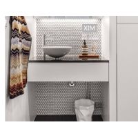 Quality Glass Hexagon Mosaic Tile 305.5x265mm Frosted Matte Surface for sale