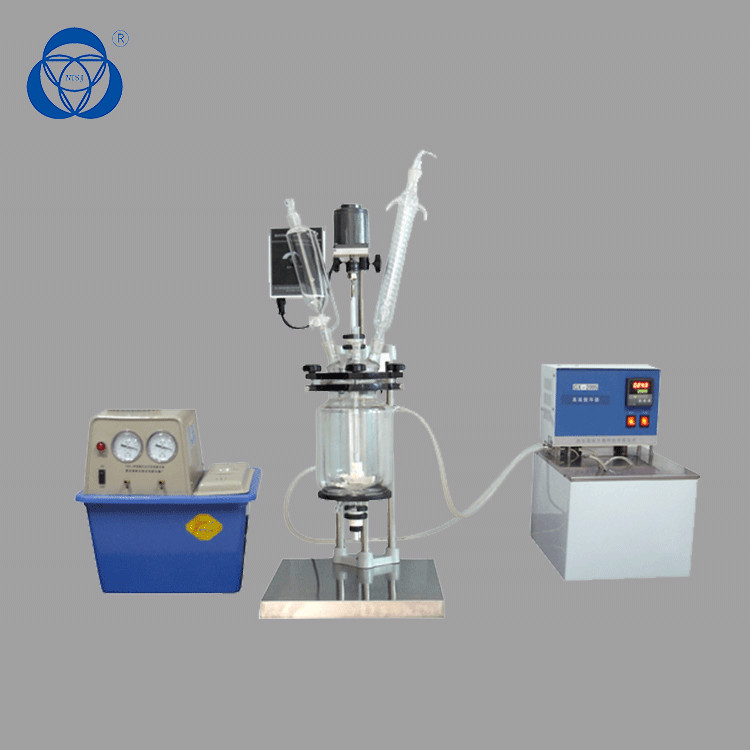 Customizable glass reactor with explosion-proof features and PTFE components