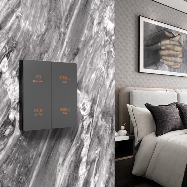 Quality UK Square Box 2 Gang 12 Voltage RS485 Light Switch 86mmx86mm for sale