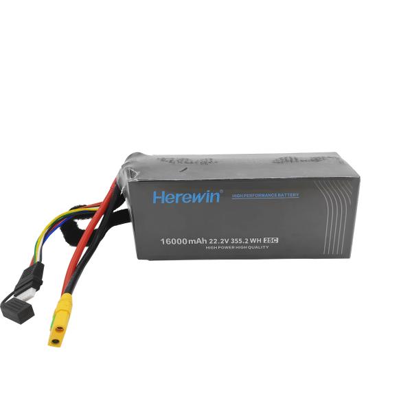 Quality Herewin 22.2V 6s 16000mah Lipo Battery Soft Pack Drone Battery 2.08kg for sale