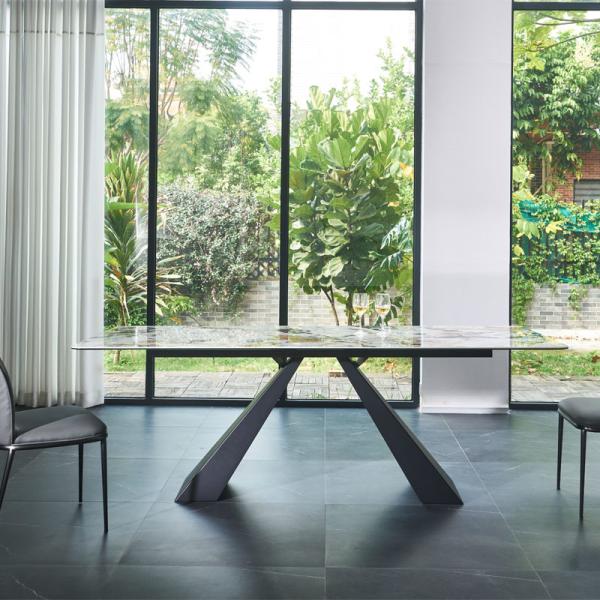 Quality Marble Luxurious 4 6 Seater Extending Dining Table 1100mm Width for sale