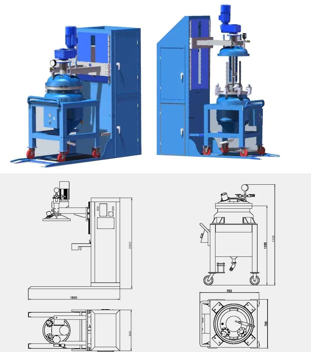 Thin Film-Degassing Vacuum Mixing and Injection Device