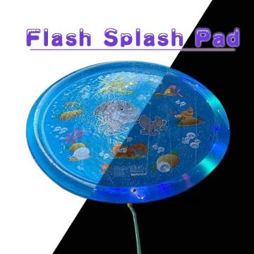 Quality LC Upgraded Shinning Outdoor Sprinkler Pad Unisex Flash Splash Pad With LED for sale