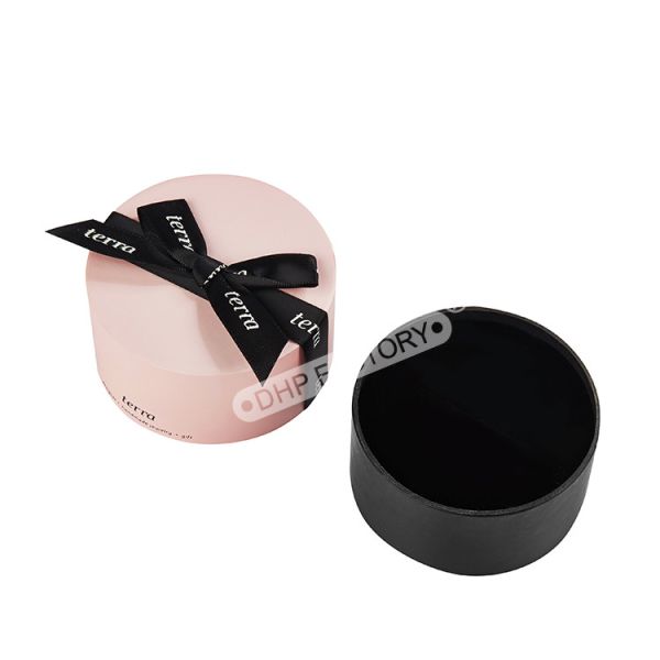 Quality Durable Round Cardboard Gift Box With Bowknot For Jewelry Ring Packaging for sale