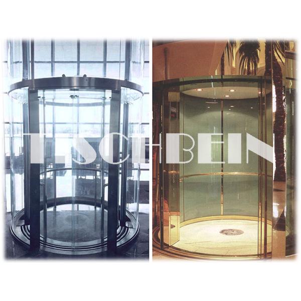 Quality 2000kg 2500kg Panoramic Glass Elevator Sightseeing Observation Lift Round Glass Wall With 2.0m/S Speed for sale