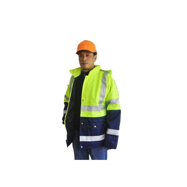 Quality Breathable High Visibility Waterproof Jacket 300D Oxford Safety Windbreaker for sale