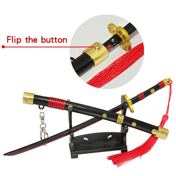 Quality One Piece Zoro Enma Black 3D Model Keychain Sword Mini Katana for sale