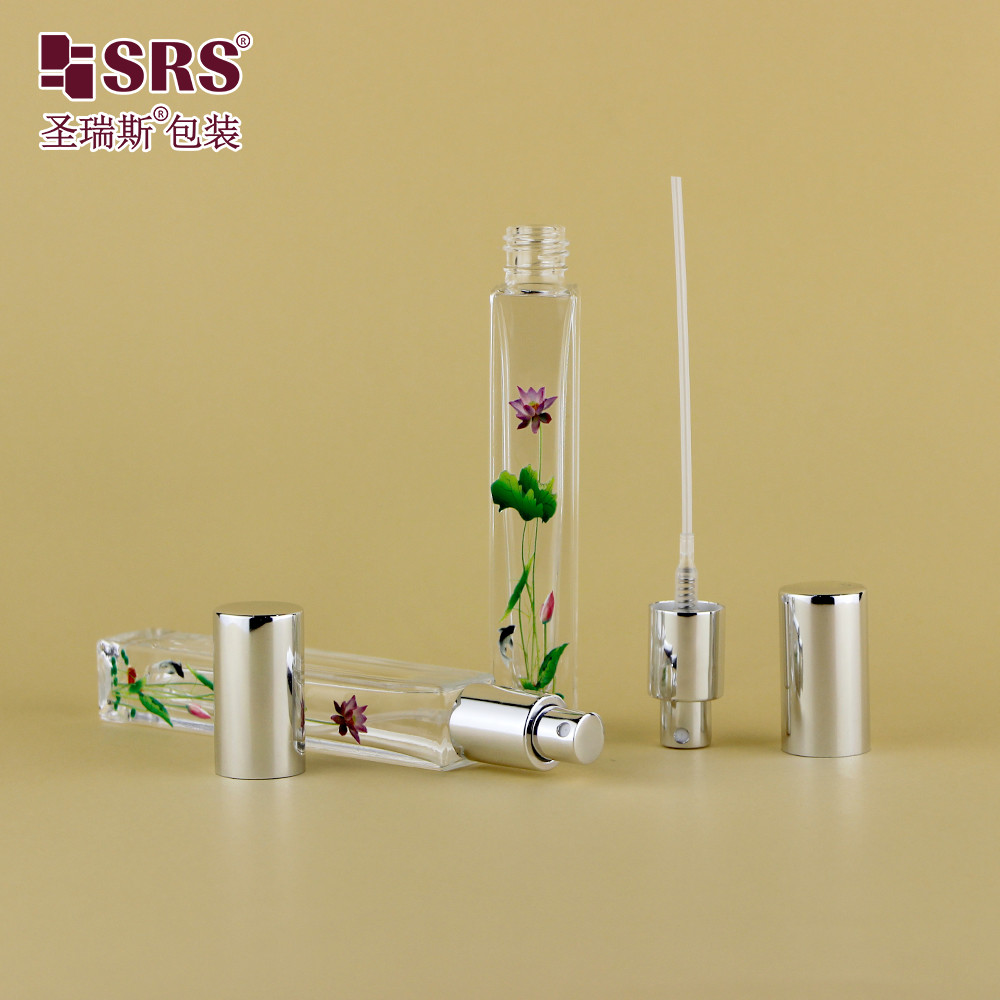 Quality GSB2-10ML Square Luxury High End Thick Bottom Clear Transparent Glass Bottle for sale