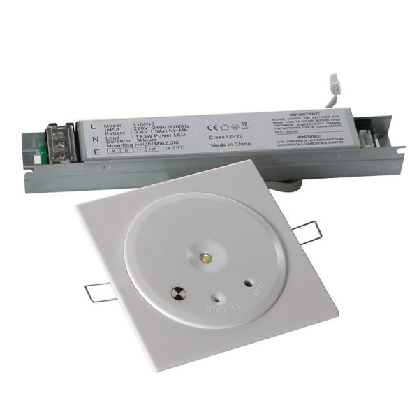 Quality Ceiling Recessed LED Emergency Downlight 3 Hours Operation Non Maintained 3 Years Warranty L104N for sale