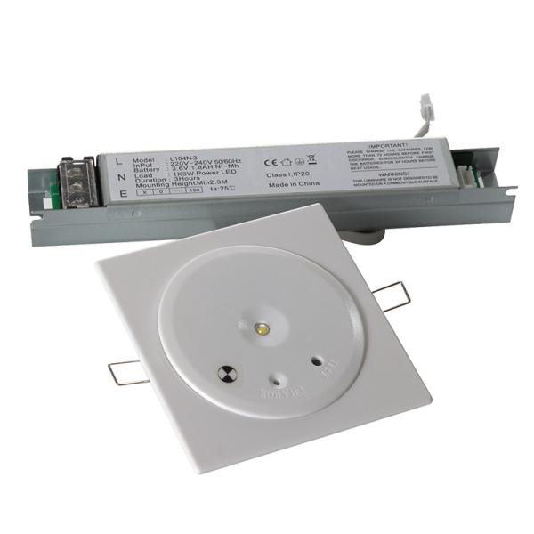 Quality Steel Casing Battery Operation Rechargeable IP20 Led Emergency Downlight for sale