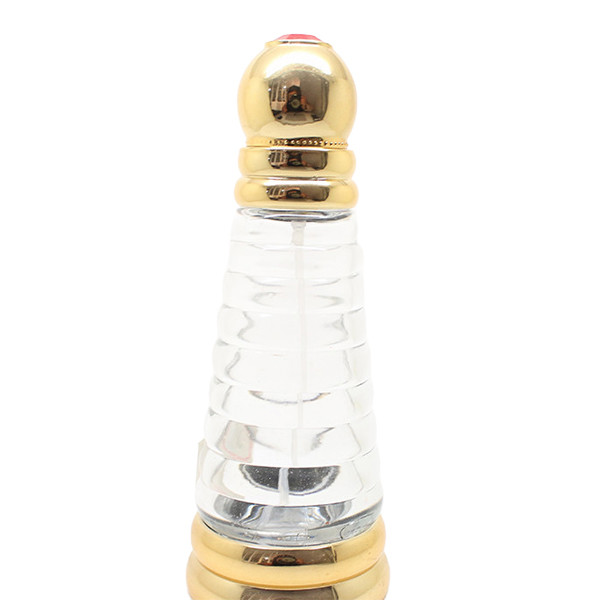 Quality Lightweight Refillable Glass Perfume Bottle , Golden And Clear Glass Perfume for sale
