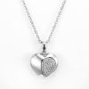 china 4.8 Grams 925 Silver CZ Pendant Anti-Allergic Double Heart Pendant Necklace