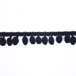 Quality OEKO Black 100% Polyester 3cm Pom Pom Edge for sale