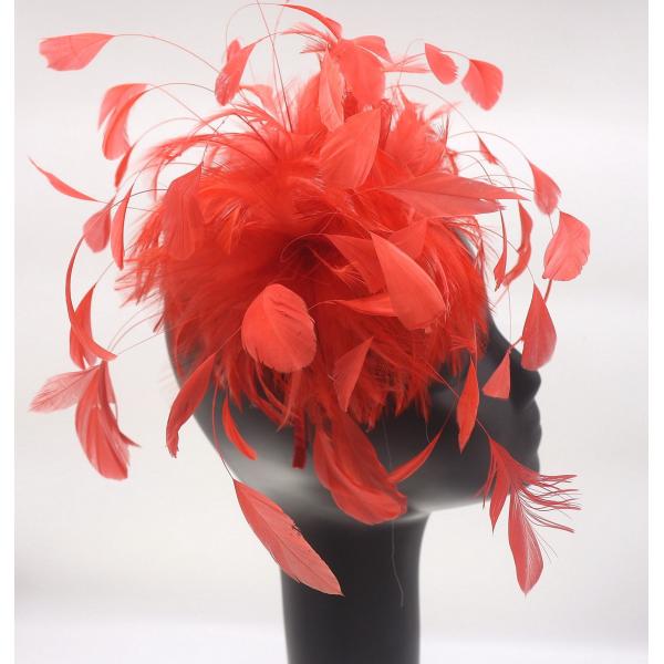 Quality 15*30cm Event Party Red Stripped Coque Feather Flower Mount with Wire Accessory for sale