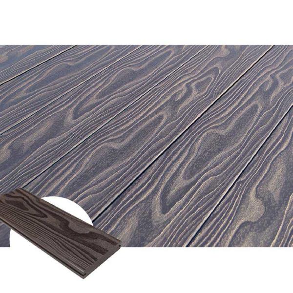 Quality 3D Wood Grain Recycled Solid Composite Decking No Splinter Blue Gray for sale