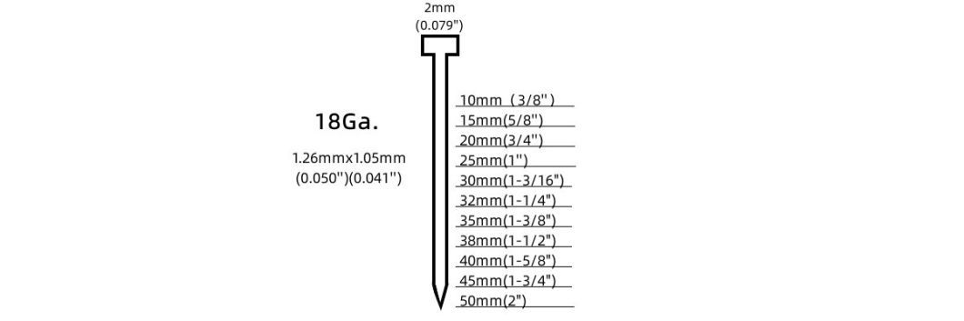 Durable Quality 13/16&quot; Air Brad 18 Gauge Straight Nail F20 Furniture Decoration