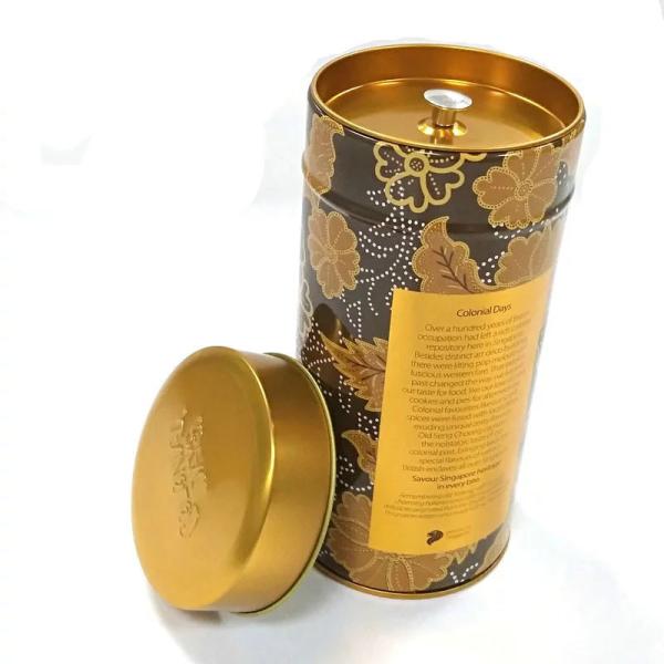 Quality Matt Lamination D75mm CMYK Tinplate Tea Storage Tins for sale