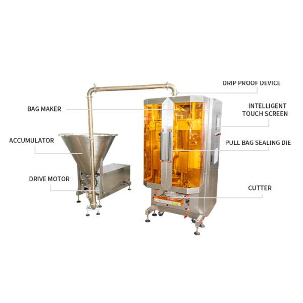 Quality Viscous Sauce Automatic Liquid Packing Machine Touch Screen 0.6Mpa 650kg for sale