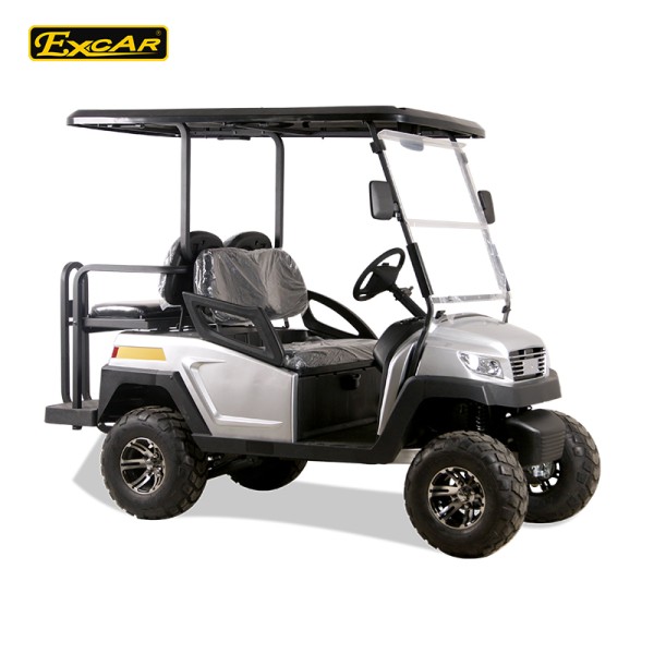 Quality Silver EXCAR 48 Voltage 275A Electric Golf Car 4 Wheel Electric Golf Cart for sale