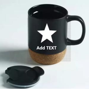 Quality Custom Creative Simple Cork Bottom 450 Ceramic Cup for Sustainable Drinkware for sale
