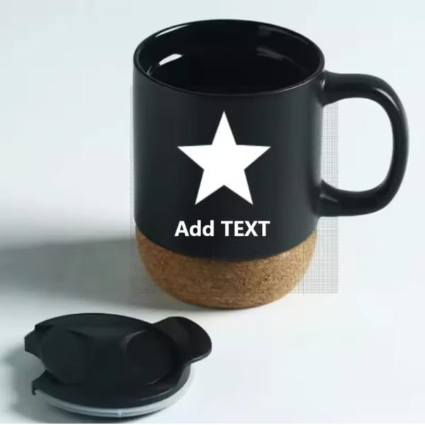 Quality Custom Creative Simple Cork Bottom 450 Ceramic Cup for Sustainable Drinkware for sale