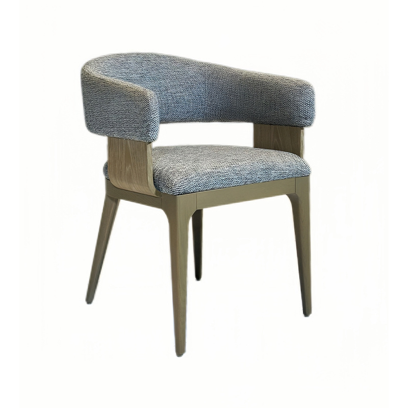Hotel Furniture Simple Durable Solid Wood Fabric Chair Restaurant Dining Room Home