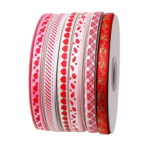 Quality Custom Gift Ribbon for Valentine's Day RIBBONS Style Single Face 9mm Printed Ribbon for sale