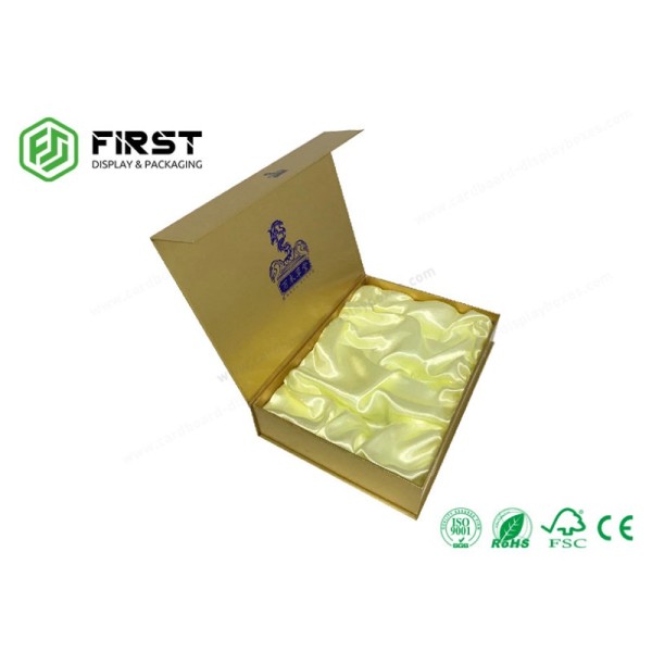 Quality Custom Logo Printed Luxury Magnetic Closure Rigid Cardboard Gift Box With Velvet Insert for sale