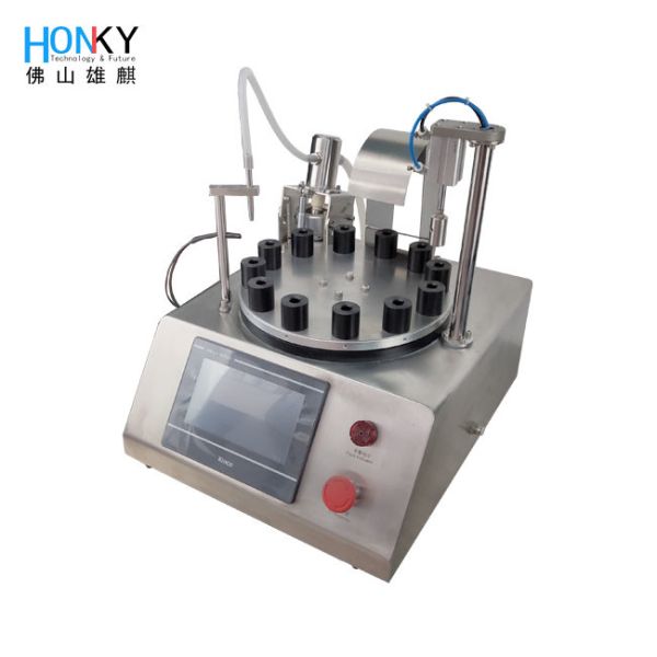 Quality 2400BPH Vial Filling Machine with Ceramic Pump for 0.6-6ml Liquid Filling and Capping for sale