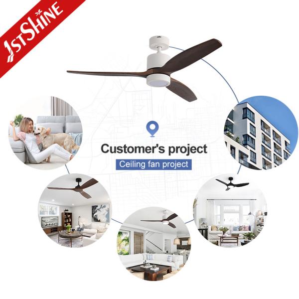 Quality 52 Inches Solid Wood Ceiling Fan with LED Light and Remote Control for Quiet for sale
