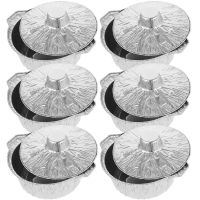 Quality 1100Ml 6Pcs Round Tinfoil Pots for Baking Aluminum Foil Pie Pans Lids Disposable for sale