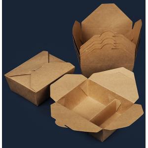 Quality Disposable Compartment Take Away Box Carryout Food Packaging Kraft Paper Lunch for sale