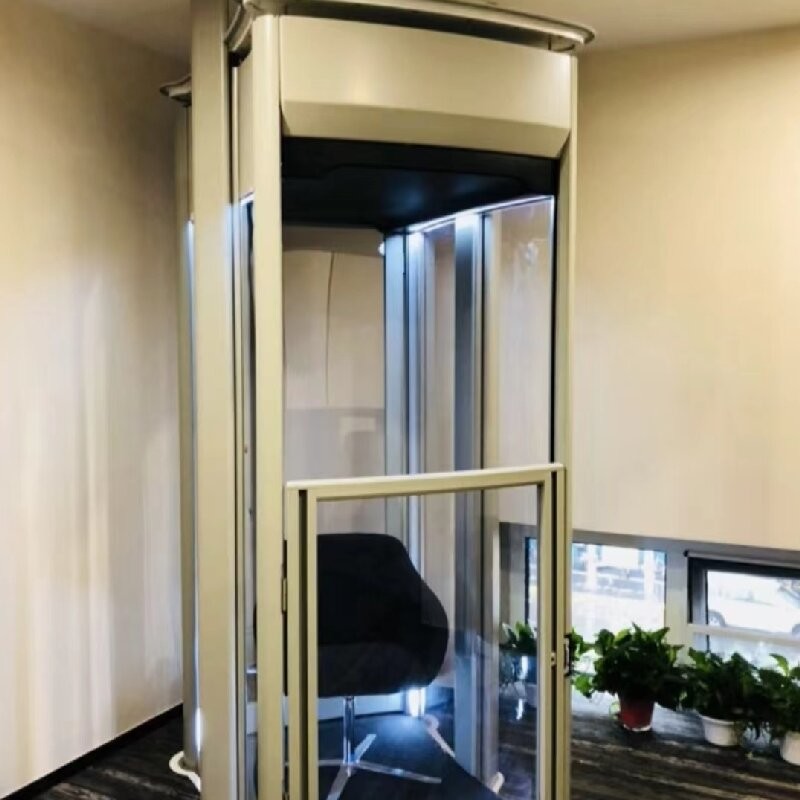 Quality Customized Round Capsule Elevator for Home – 2-Floor Design with Compact Cabin for sale