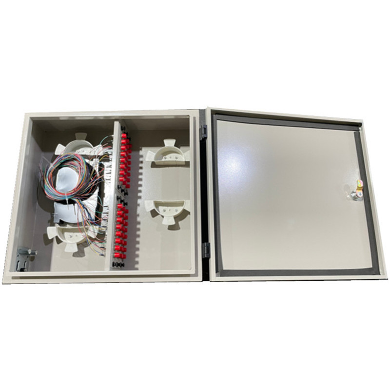 Quality 48 Core Wall Mount Fiber Distribution Box Outdoor Waterproof 48F LCD Adapter for sale