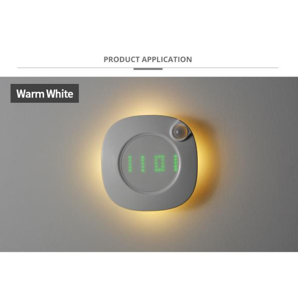 Quality 600MAH 0.3W USB Rechargeable Motion Sensor Light Digital Display Time Clock for sale