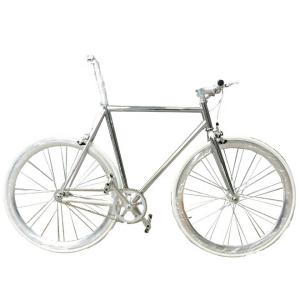 Quality OEM 700C Sliver Paint Fixed Gear Bicycle with CR-MO Chrome Rim anodize JIS for sale