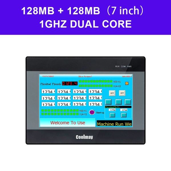 Quality Coolmay 7 inch 800*480 Ultra Thin Free Port Industrial Human Machine Interface for sale