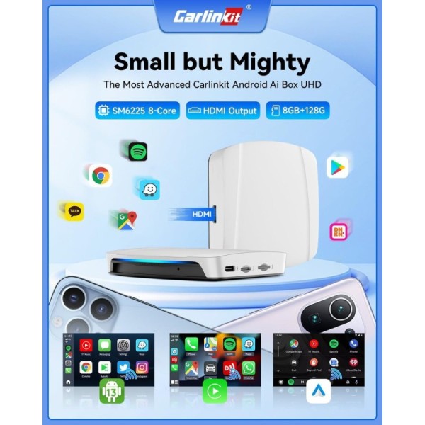 Quality Wireless Adapter Carplay Android Auto Ai Smart Box  Video For Netflix Youtube Carplay Android 13 Tbox UHD SM6225 HDMI 4Gb 64Gb for sale