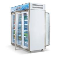 Quality Fan Cooling Dual Side Upright Display Refrigerator for sale